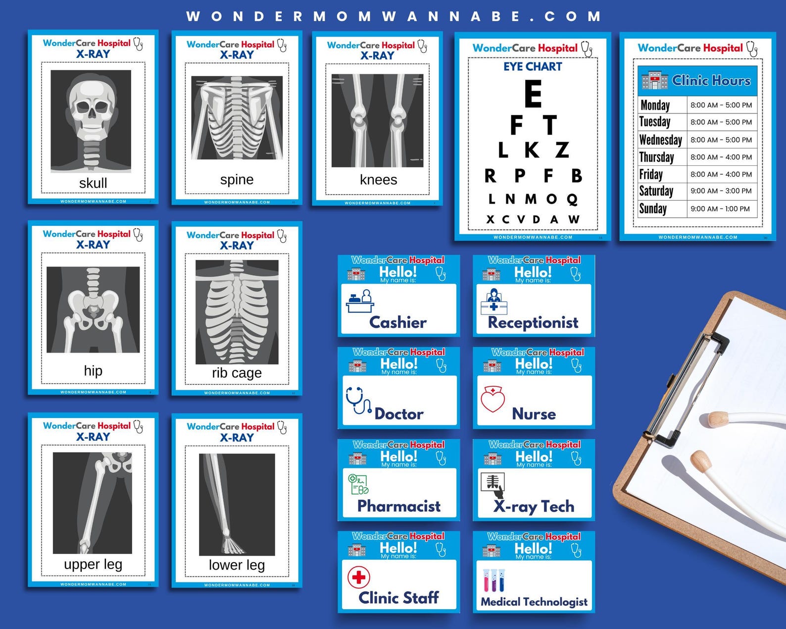 Pretend Play Hospital Kit: Doctor Role Play Printables (instant ...