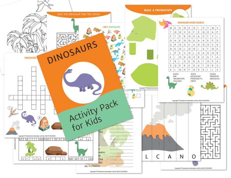 Printable Dinosaur Games and Activities for Kids | 14 Pages of Dino Fun ...
