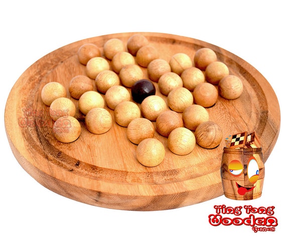 Toys & Games Board Games KnobWood Steckhalma Solitaire Board large Knob ...