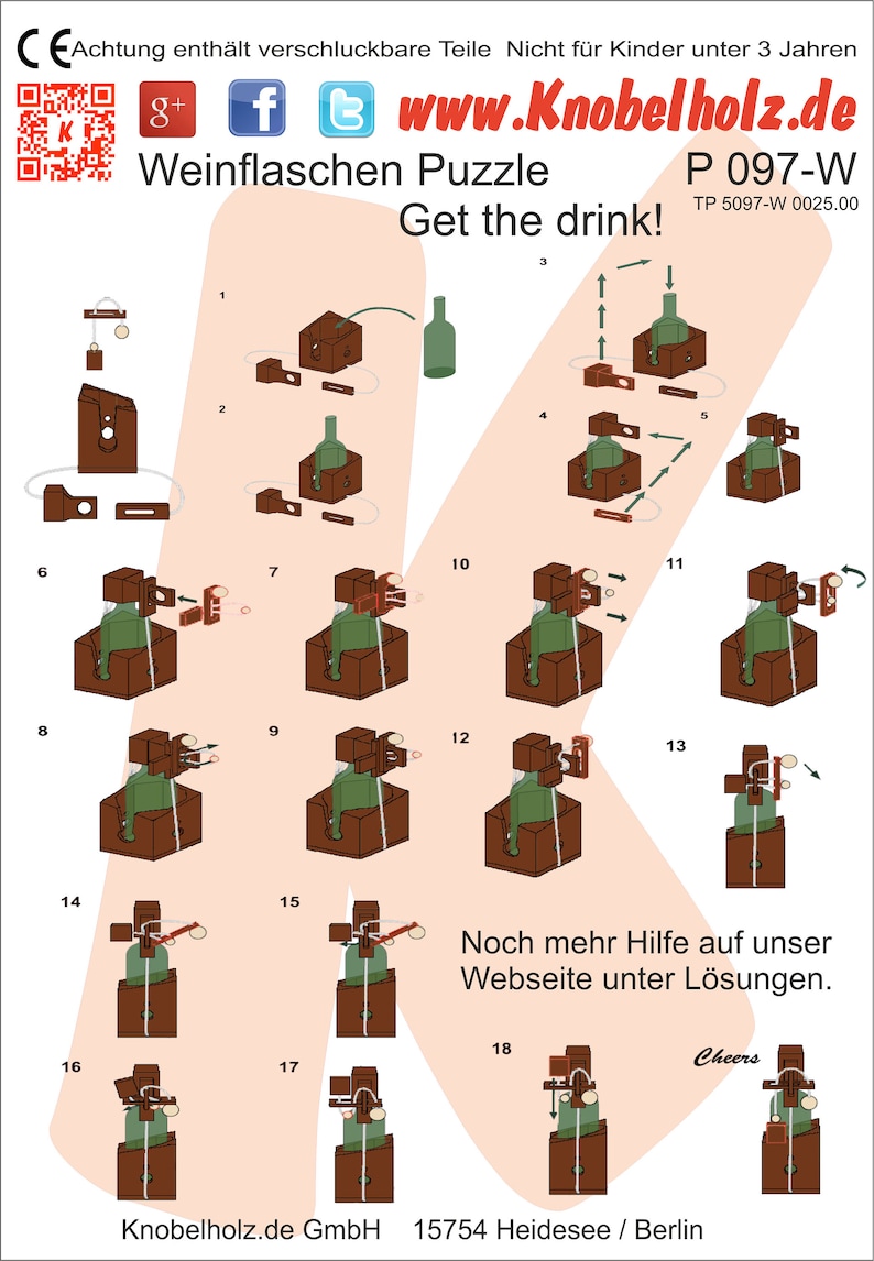 Weinflaschen Puzzle, get the drink puzzle, Flaschenpuzzle ...