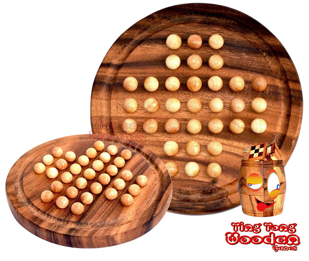Toys & Games Board Games KnobWood Steckhalma Solitaire Board large Knob ...
