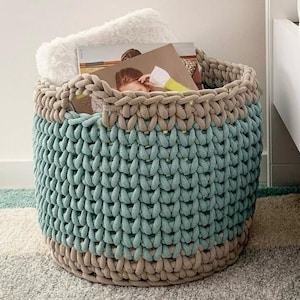 How to CROCHET Chunky XL Basket PATTERN Intermediate Level I Bobbiny ...