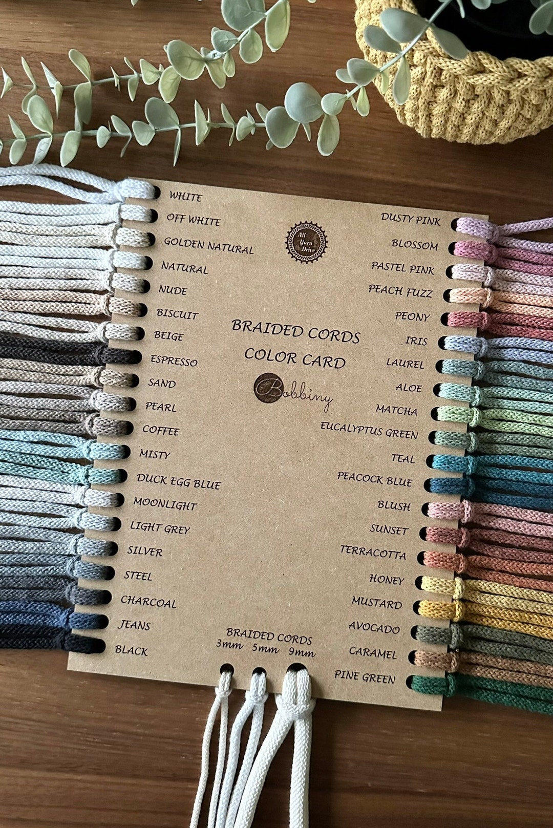 BOBBINY Color Card/palette Card/chart/macrame Cord Card/proofgrade ...