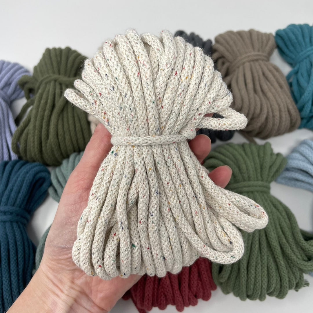 5mm Braided Cotton Cord 10 METERS, Bobbiny, Crochet Cord, Macrame Cord ...