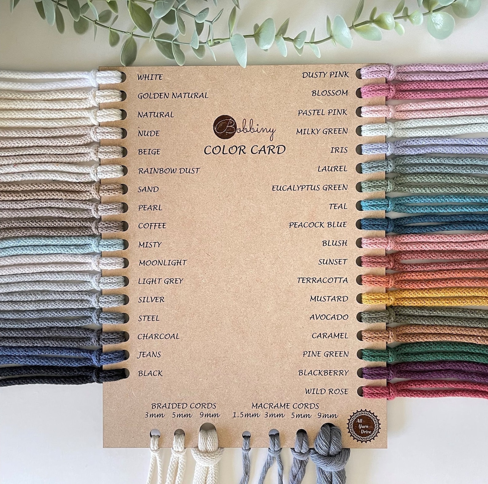 BOBBINY Color Card/palette Card/chart/macrame Cord - Etsy