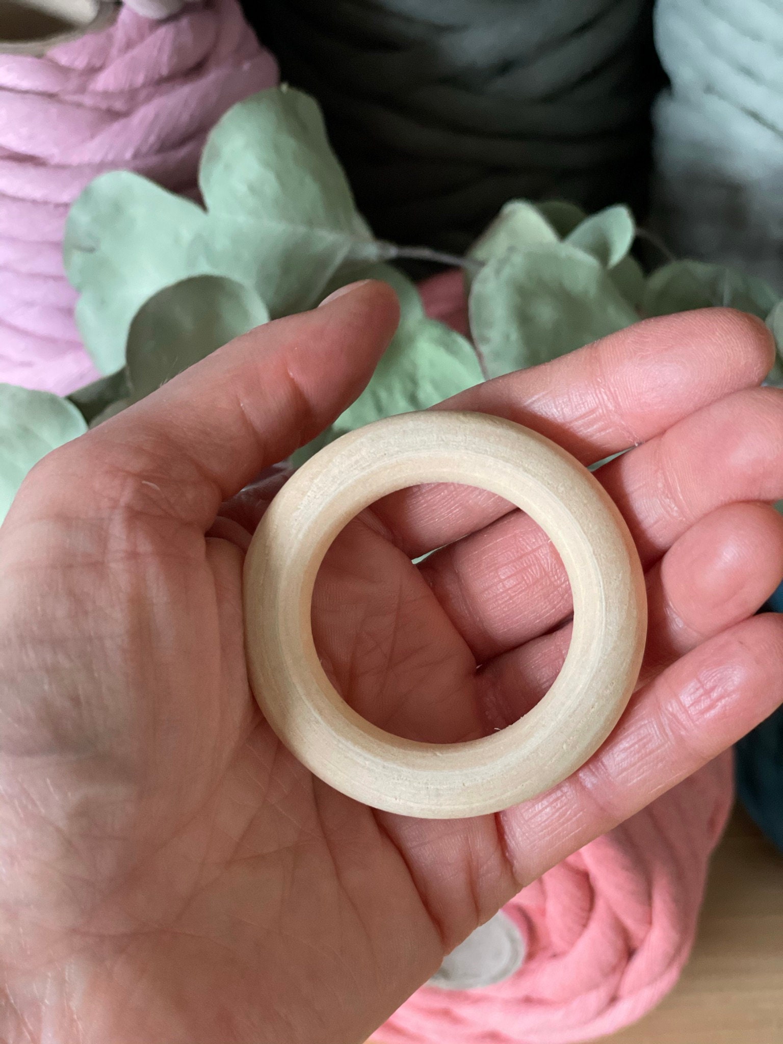 2.16/ 55mm Wooden Ring Macrame Wooden Rings Natural - Etsy