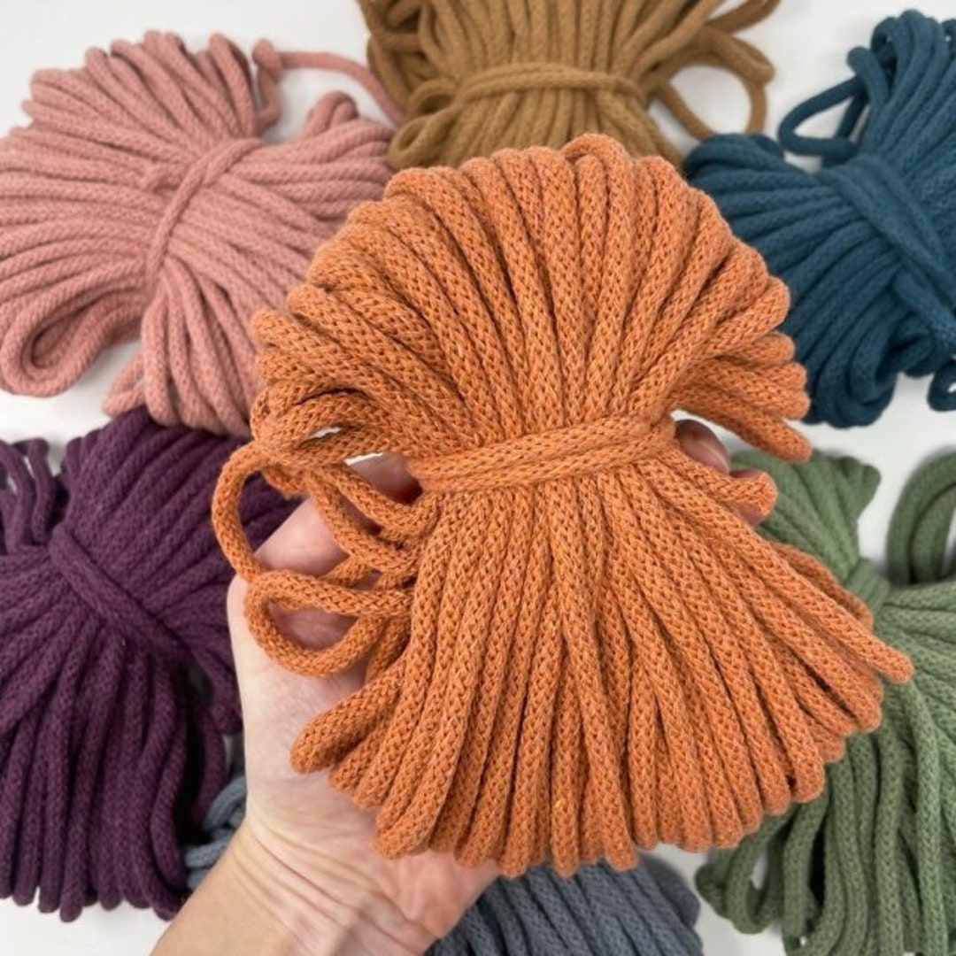 5mm Braided Cotton Cord 20 METERS, Bobbiny, Crochet Cord, Macrame Cord ...