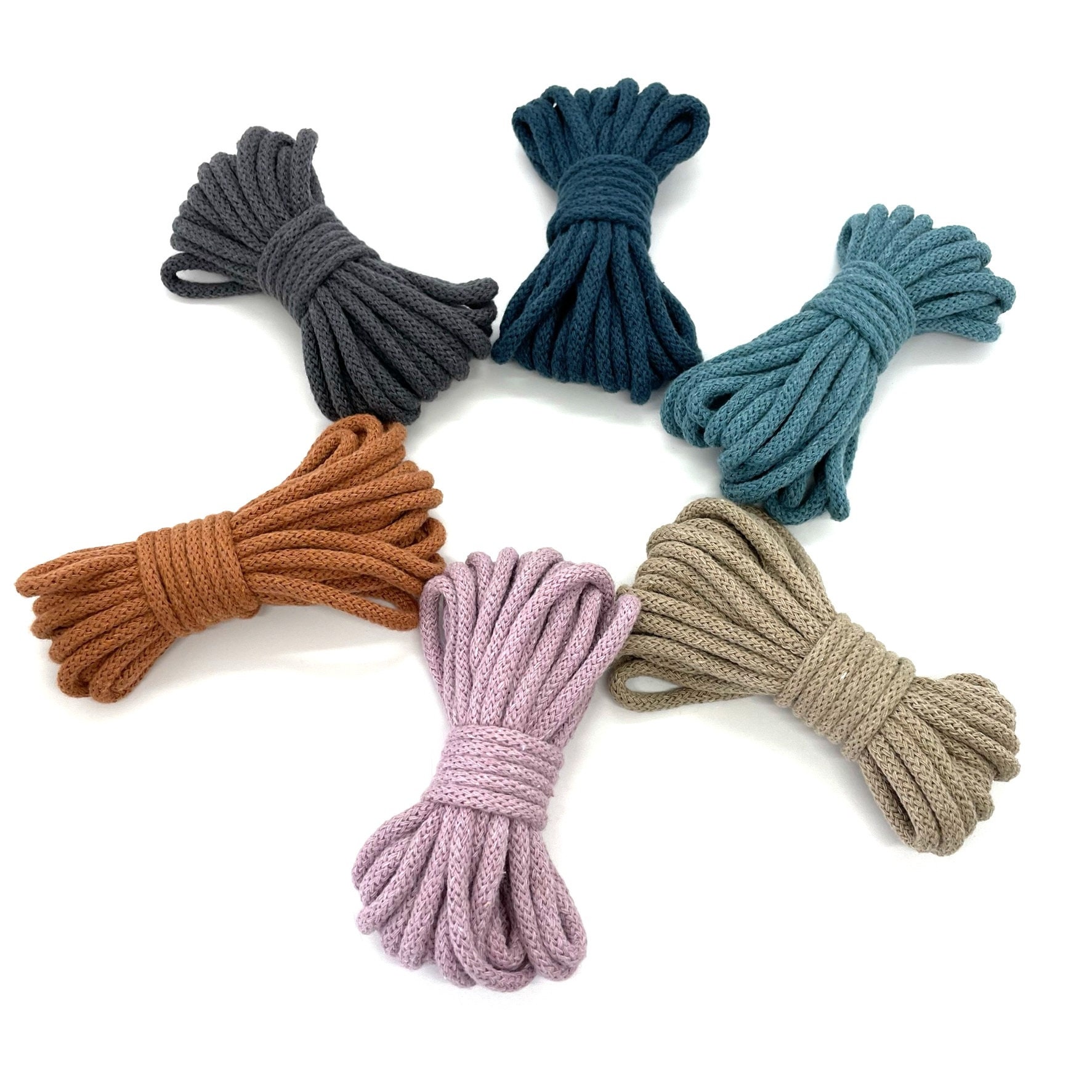 5mm Braided Cotton Cord SAMPLES Bobbiny Macrame Cord - Etsy Canada