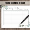 Funeral Sign in Sheet Printable Funeral Guest Check in Sheet Printable Modern Leaf Design ...