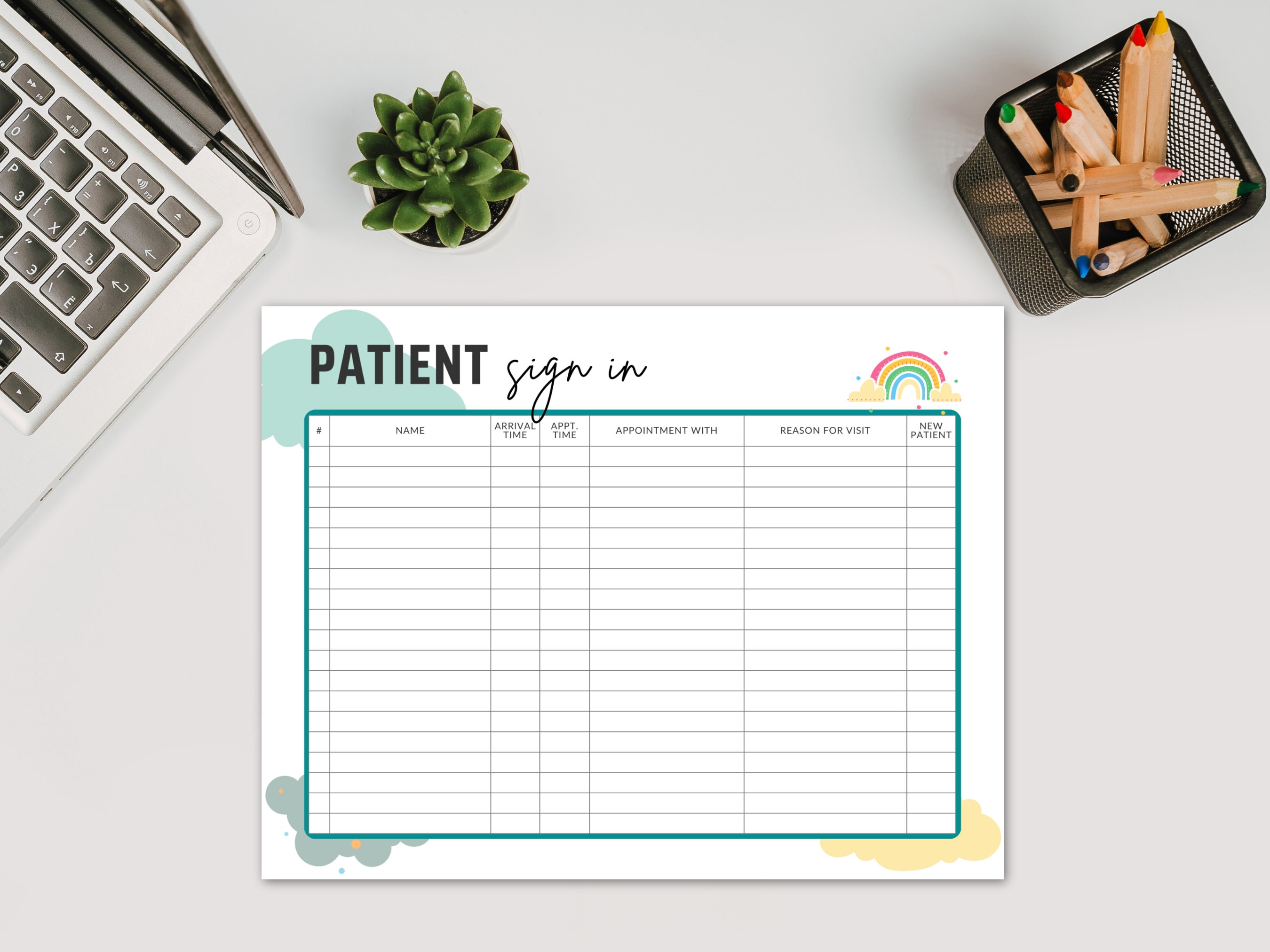 Pediatric Patient Sign-in Sheet Template: Editable Canva Design ...