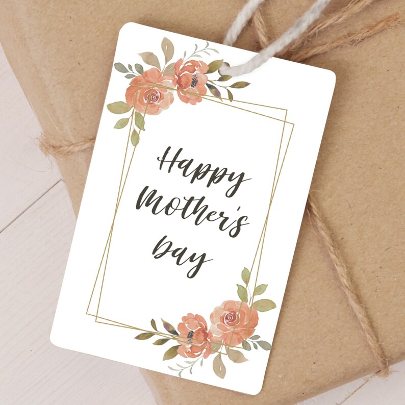 Mother's Day Gift Tag Printable Mothers Day Floral Favor Bag Tag Modern ...