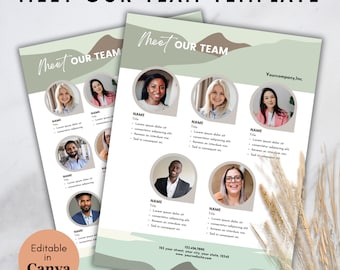Meet the Team Flyer Template Canva Modern Team Introduction Editable ...