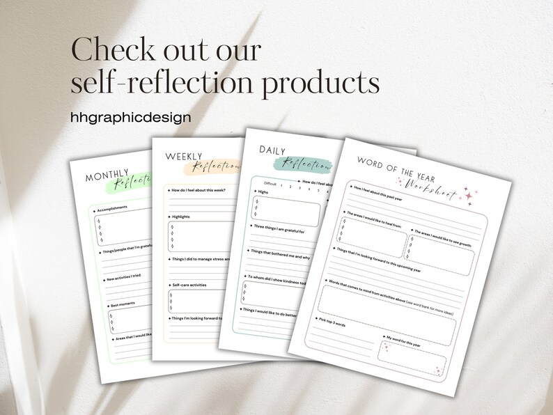 Year in Review New Year's Resolution Worksheet Bundle Instant Download ...