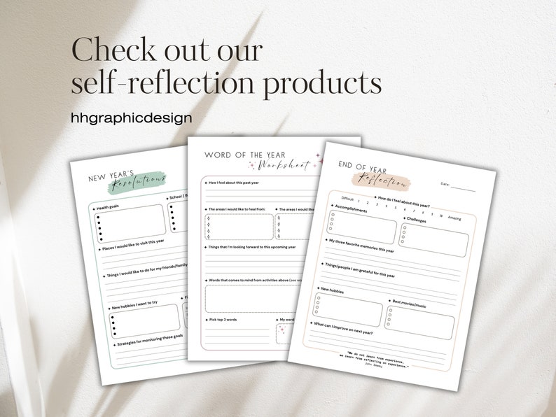 End of Year Reflection Worksheet: Printable Yearly Review (digital ...