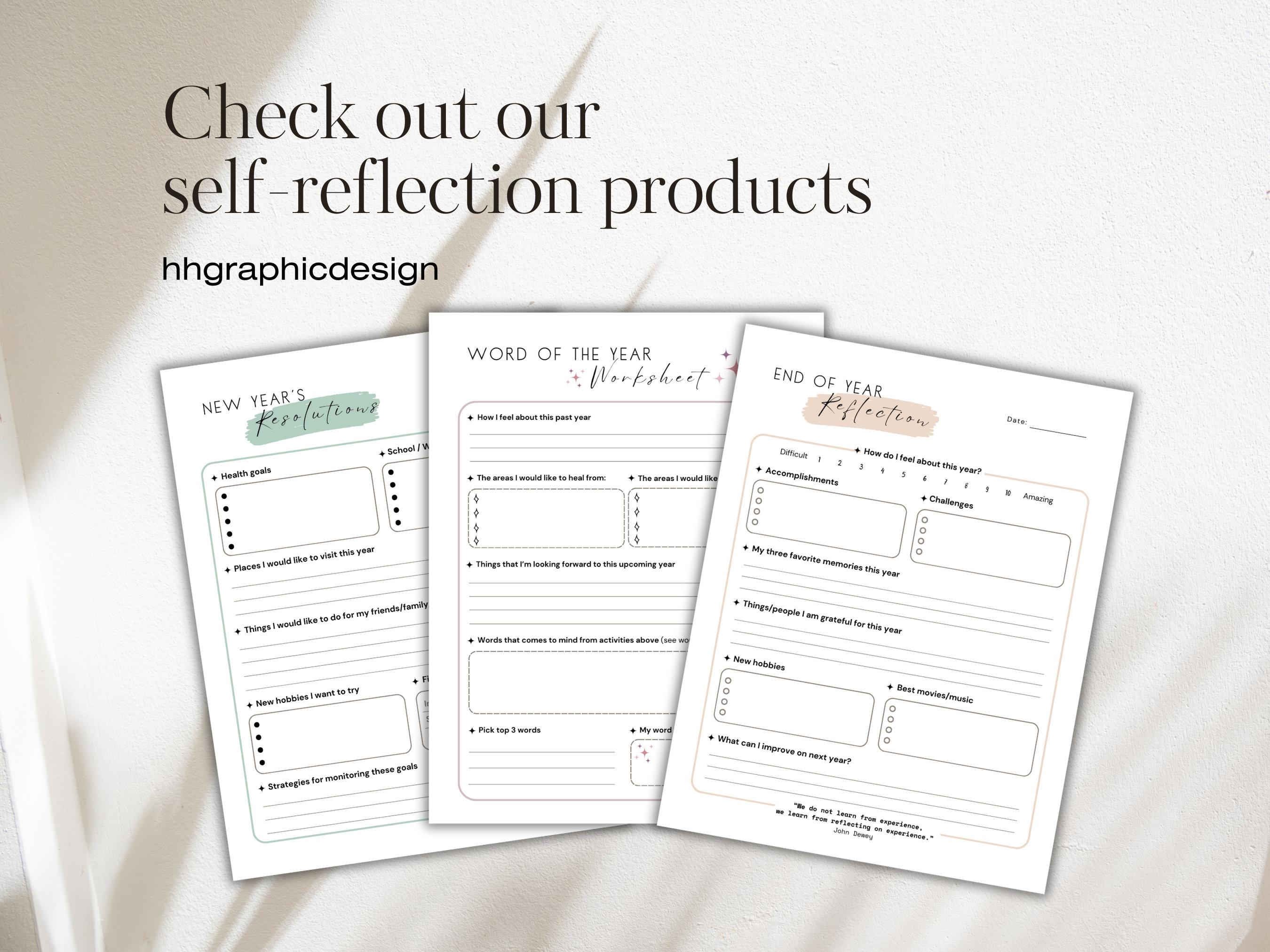 End of Year Reflection Worksheet: Printable Yearly Review (digital ...