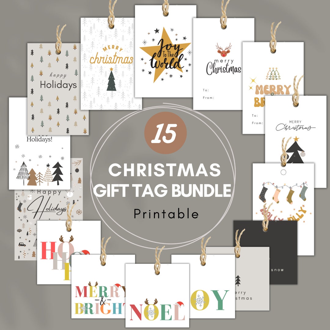 Christmas Gift Tag Bundle Printable DIY Christmas Goodie Bag Tag Bundle ...