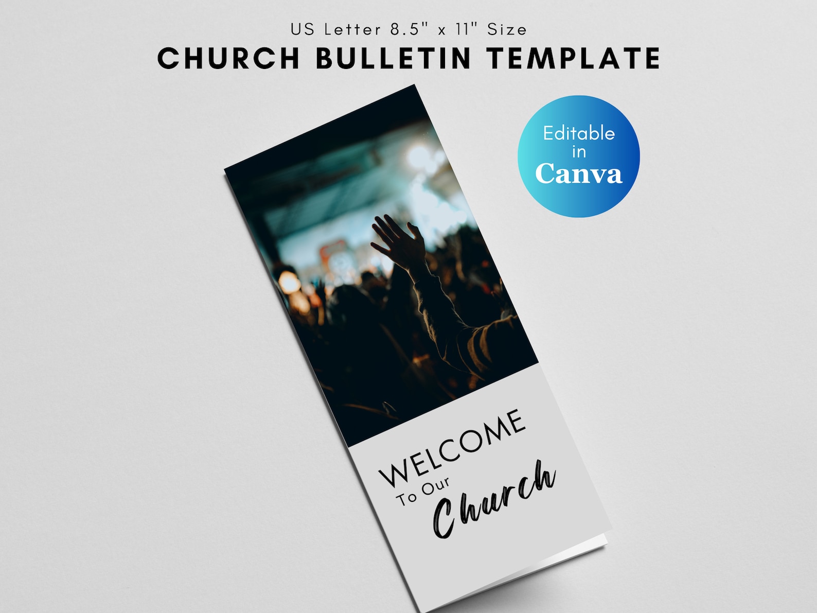 Church Trifold Bulletin Template: Modern Order of Service (canva ...
