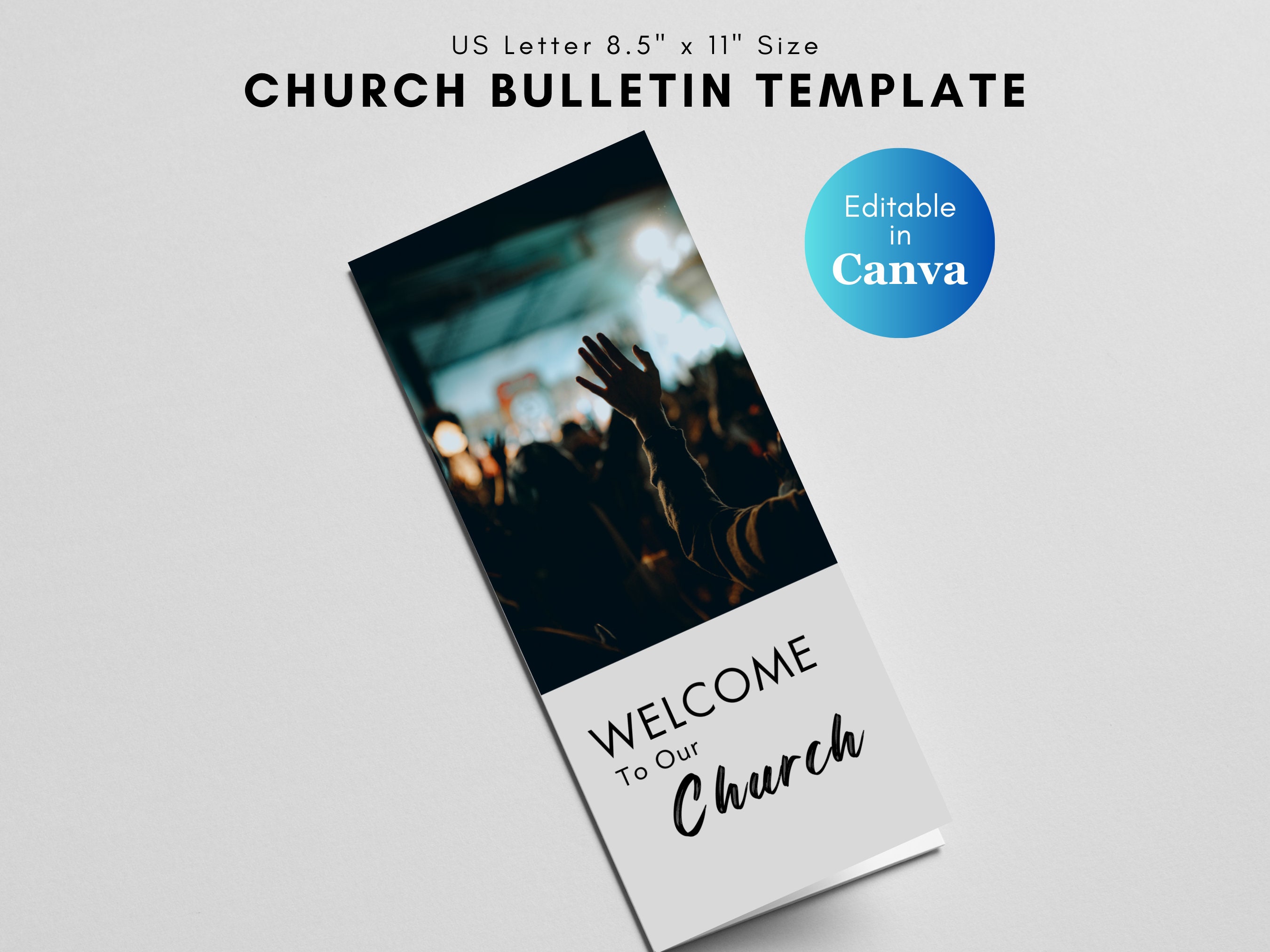 Modern Church Trifold Bulletin Template Canva Editable Church Pamphlet ...
