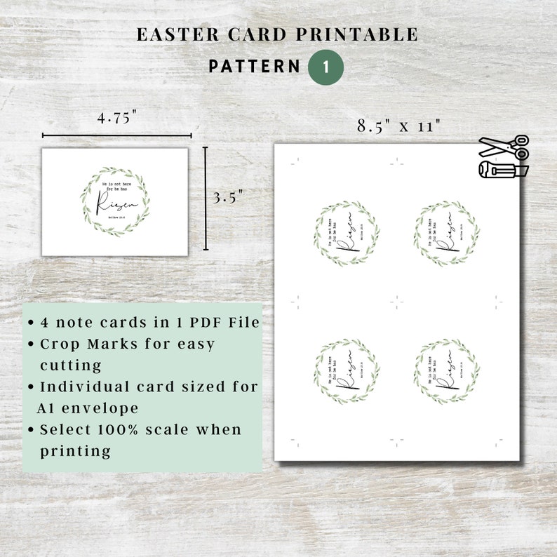 He Has Risen Easter Card Printable Religious Easter Card for - Etsy