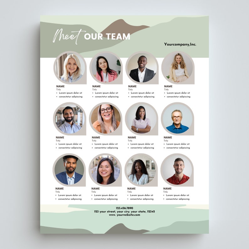 Modern Meet Our Team Flyer Template: Editable Canva Design (digital Download) - Etsy