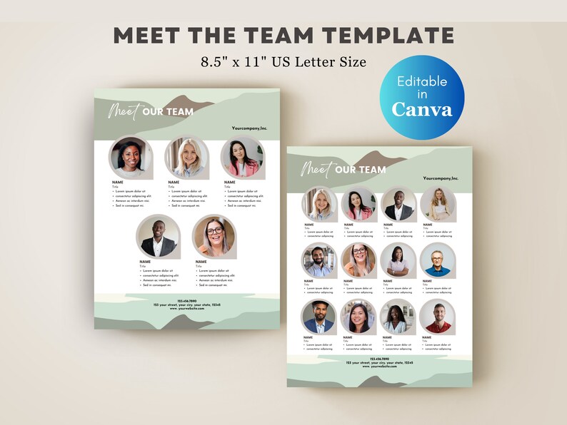 Meet Our Team Flyer Template Canva Modern Team Introduction Editable ...