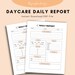 Daycare Daily Report Printable Child Care Daily Report Home Care Report ...