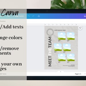 Meet the Team Flyer Template Canva Modern Team Introduction Editable ...