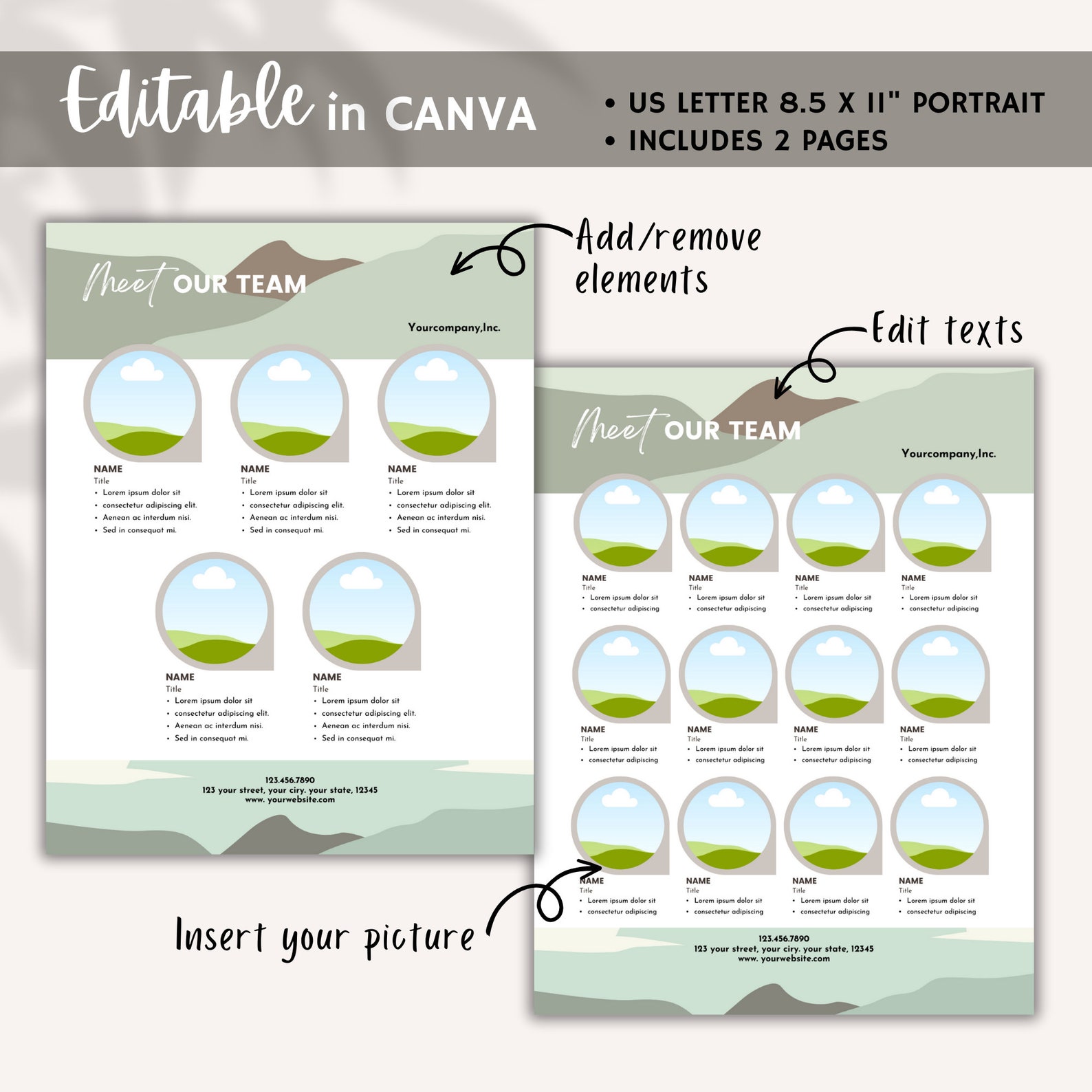 Meet Our Team Flyer Template Canva Modern Team Introduction Editable ...