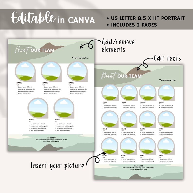 Meet Our Team Flyer Template Canva Modern Team Introduction Editable ...