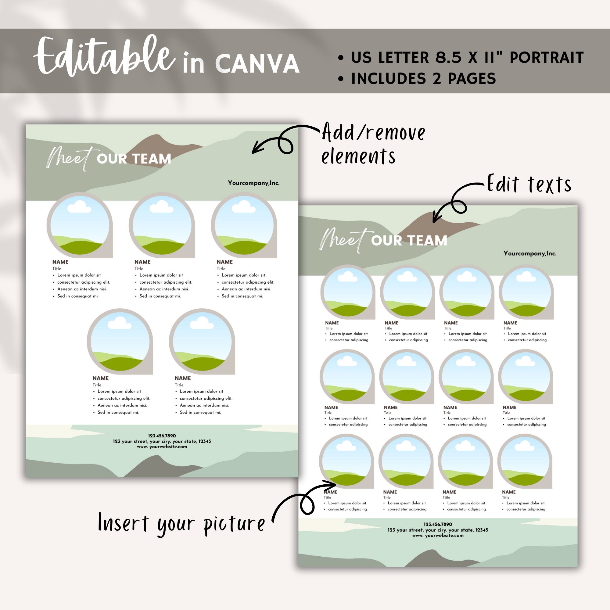 Meet Our Team Flyer Template Canva Modern Team Introduction Editable ...