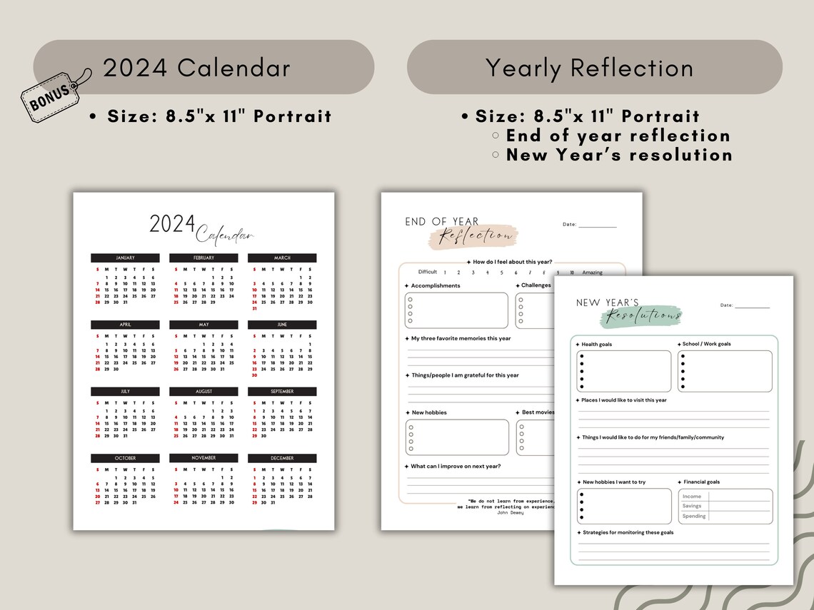 Self Reflection Worksheet Bundle Printable, Daily Weekly Monthly ...