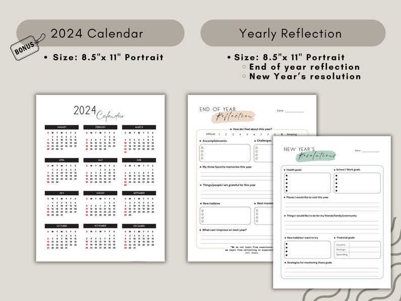 Self Reflection Worksheet Bundle Printable, Daily Weekly Monthly ...
