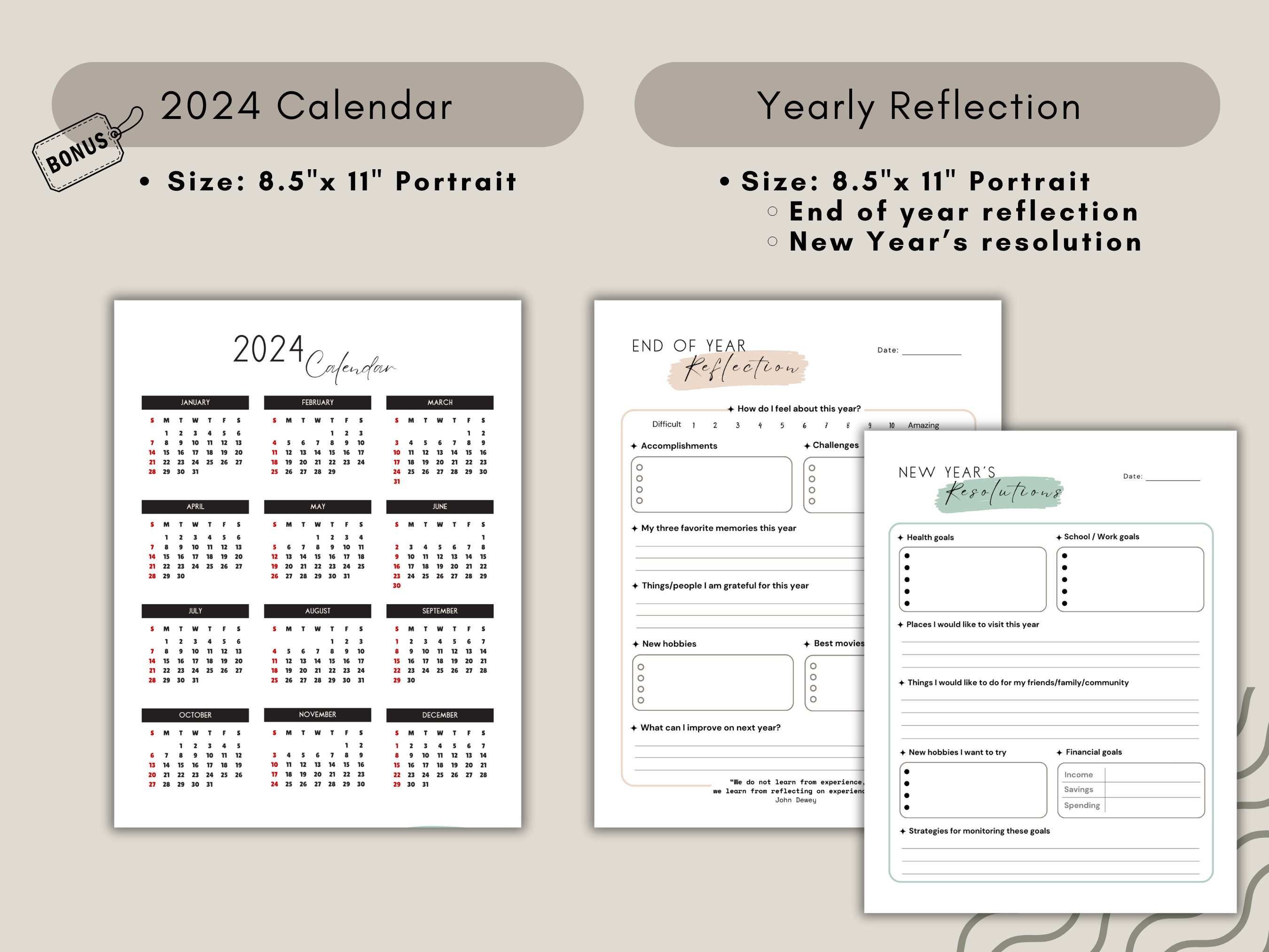 Self Reflection Worksheet Bundle Printable, Daily Weekly Monthly ...