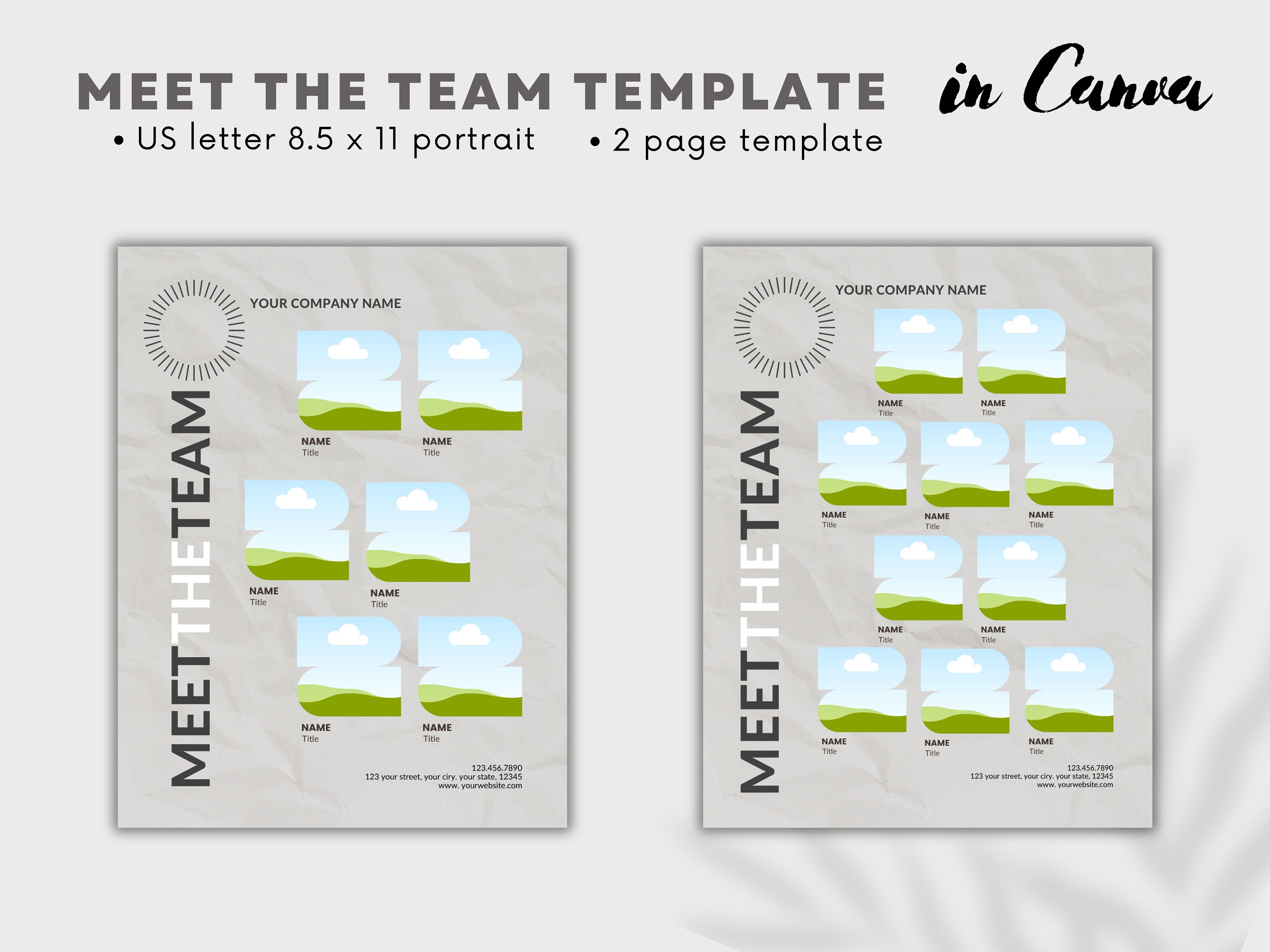 Meet the Team Flyer Template Canva Modern Team Introduction Editable Template Meet Our Team ...