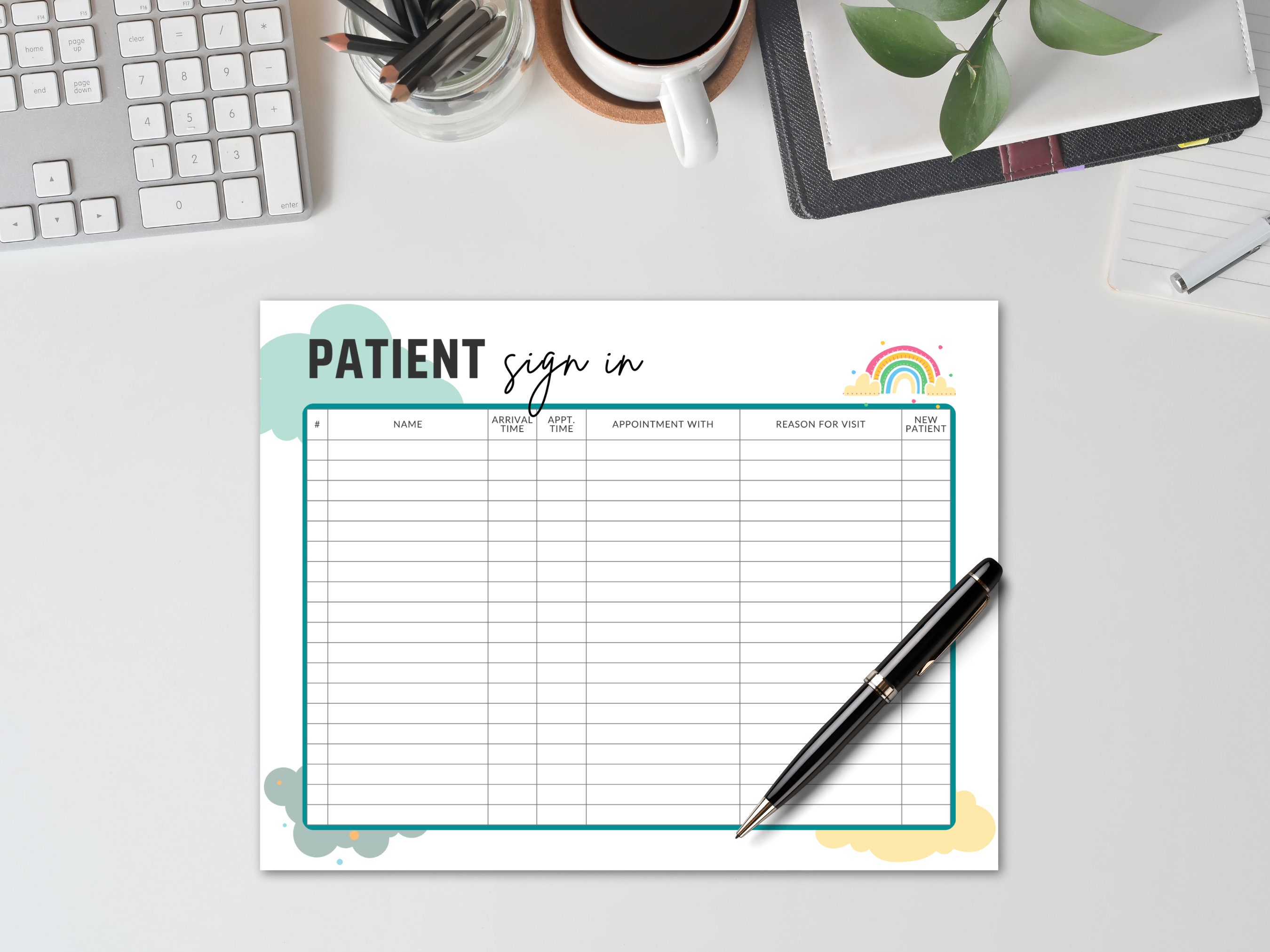 Pediatric Patient Sign-in Sheet Template: Editable Canva Design ...