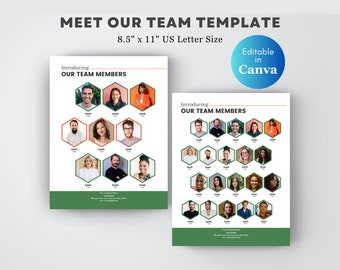 Meet Our Team Flyer Template Canva Modern Team Introduction Editable Template Meet the Team ...
