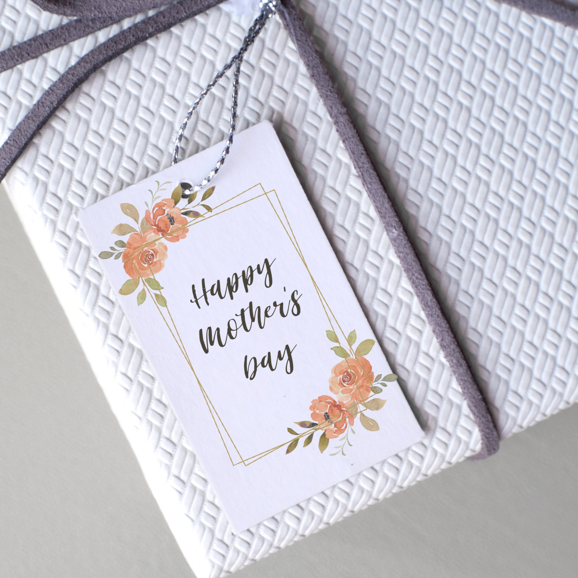 Mother's Day Gift Tag Printable Mothers Day Floral Favor Bag Tag Modern ...