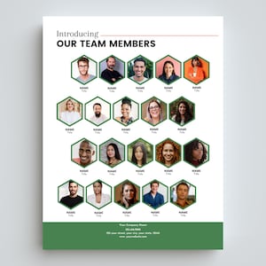 Meet the Team Flyer Template Canva Modern Team Introduction Editable ...