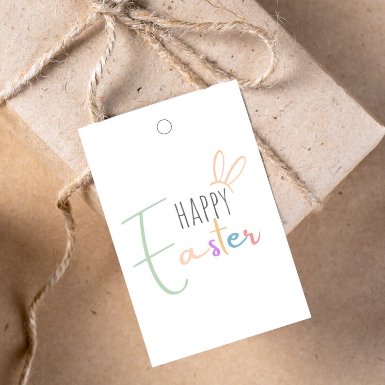 Happy Easter Gift Tag Printable Easter Gift Bag Tag for Church Sunday ...