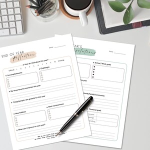 Year in Review New Year's Resolution Worksheet Bundle Instant Download ...