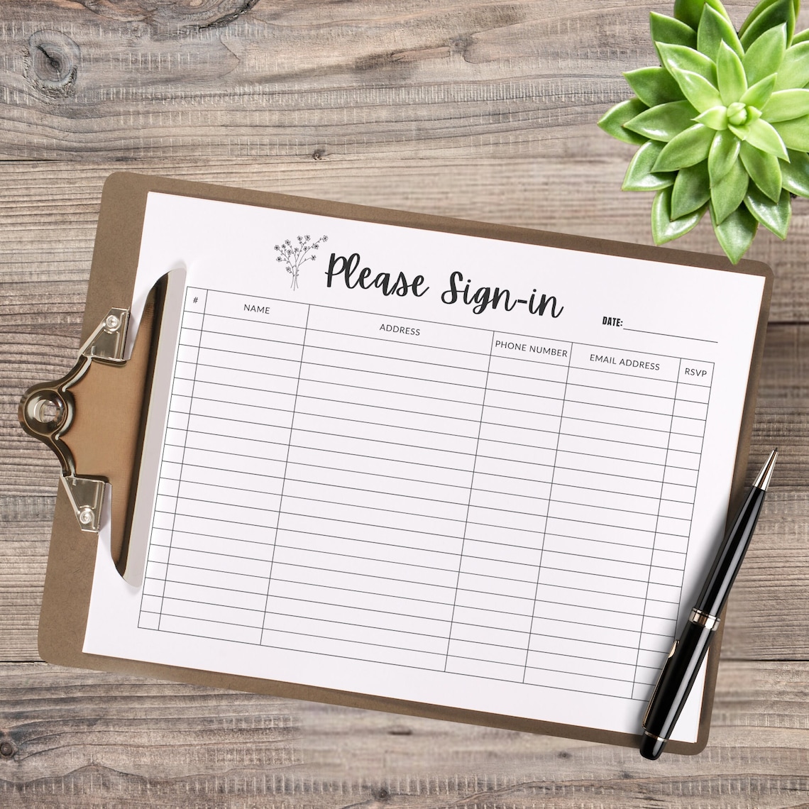 Guest Sign-in Sheet Template in Canva Visitor Sign in Sheet Editable ...