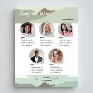 Modern Meet Our Team Flyer Template: Editable Canva Design (digital ...