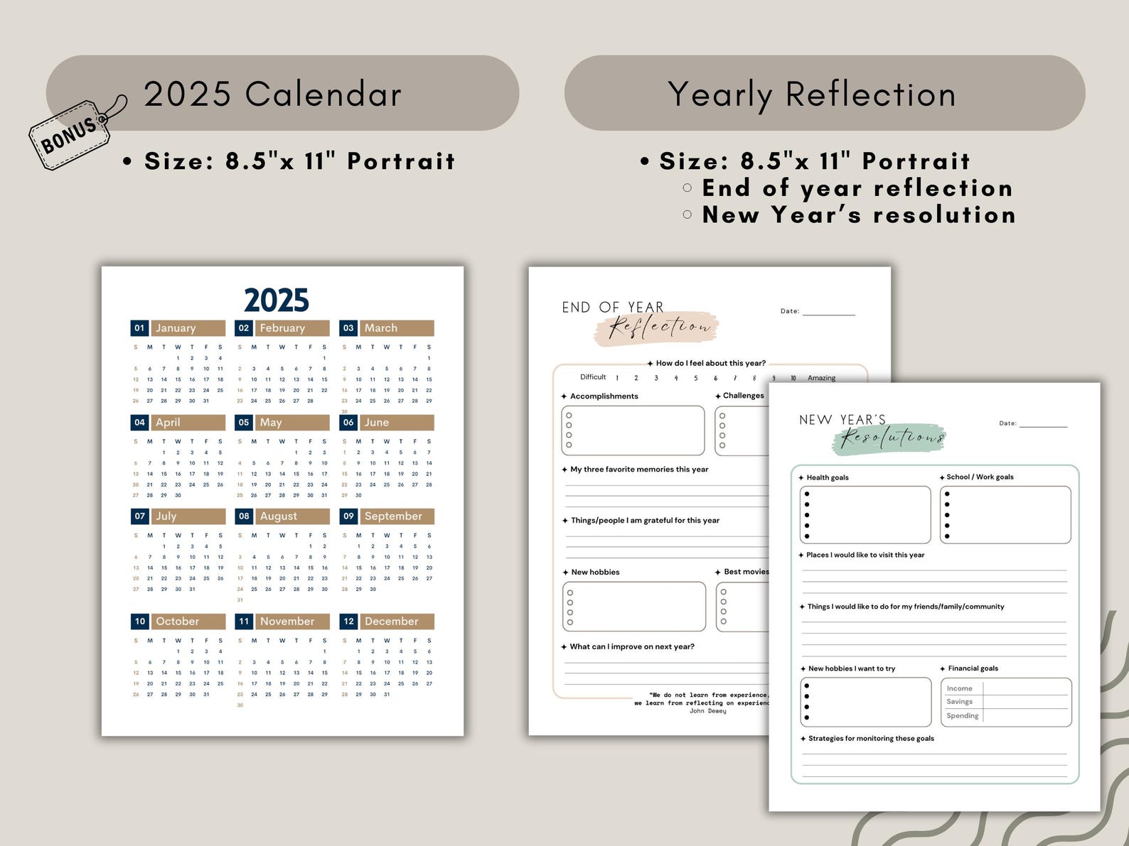 Self Reflection Worksheet Bundle Printable, Daily Weekly Monthly ...