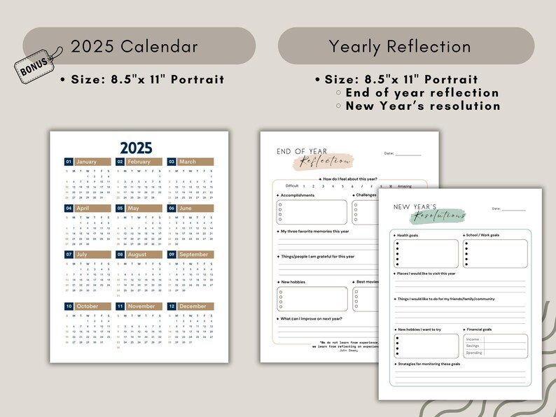 Self Reflection Worksheet Bundle Printable, Daily Weekly Monthly ...