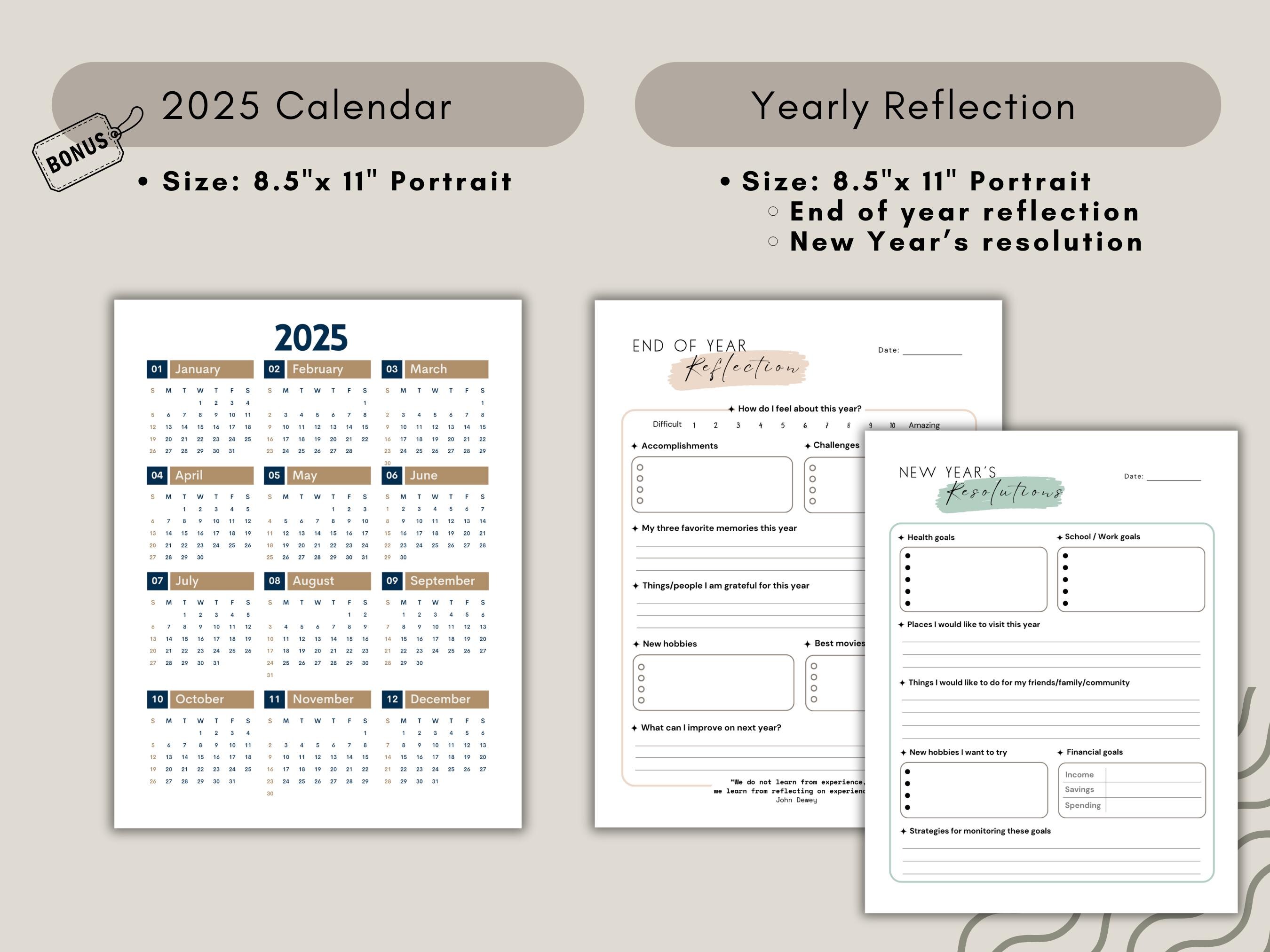 Self Reflection Worksheet Bundle Printable, Daily Weekly Monthly ...