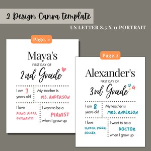 Back to School Sign Template Canva Editable First Day of School Sign ...