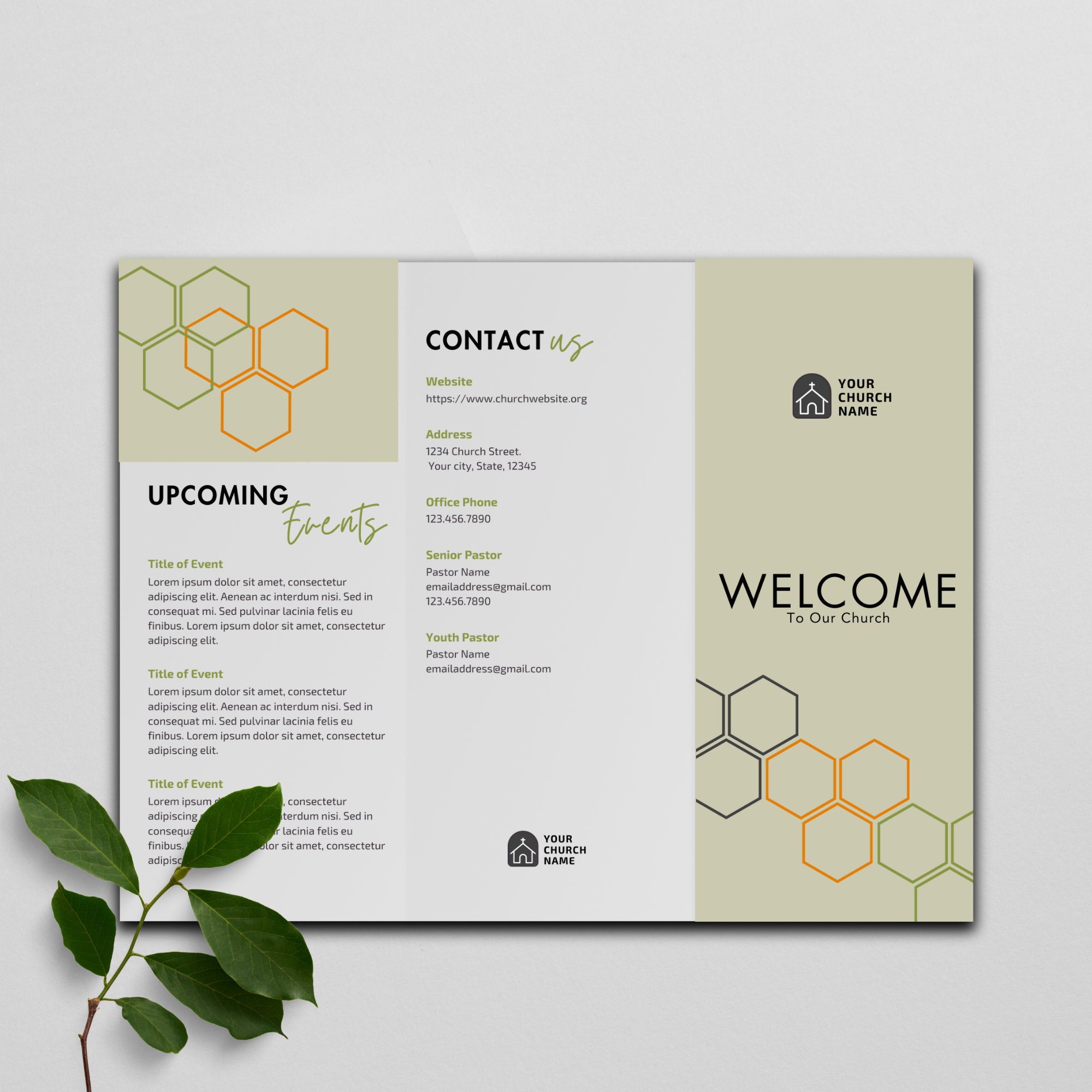 Church Trifold Bulletin Template: Modern Canva Design (digital Download ...