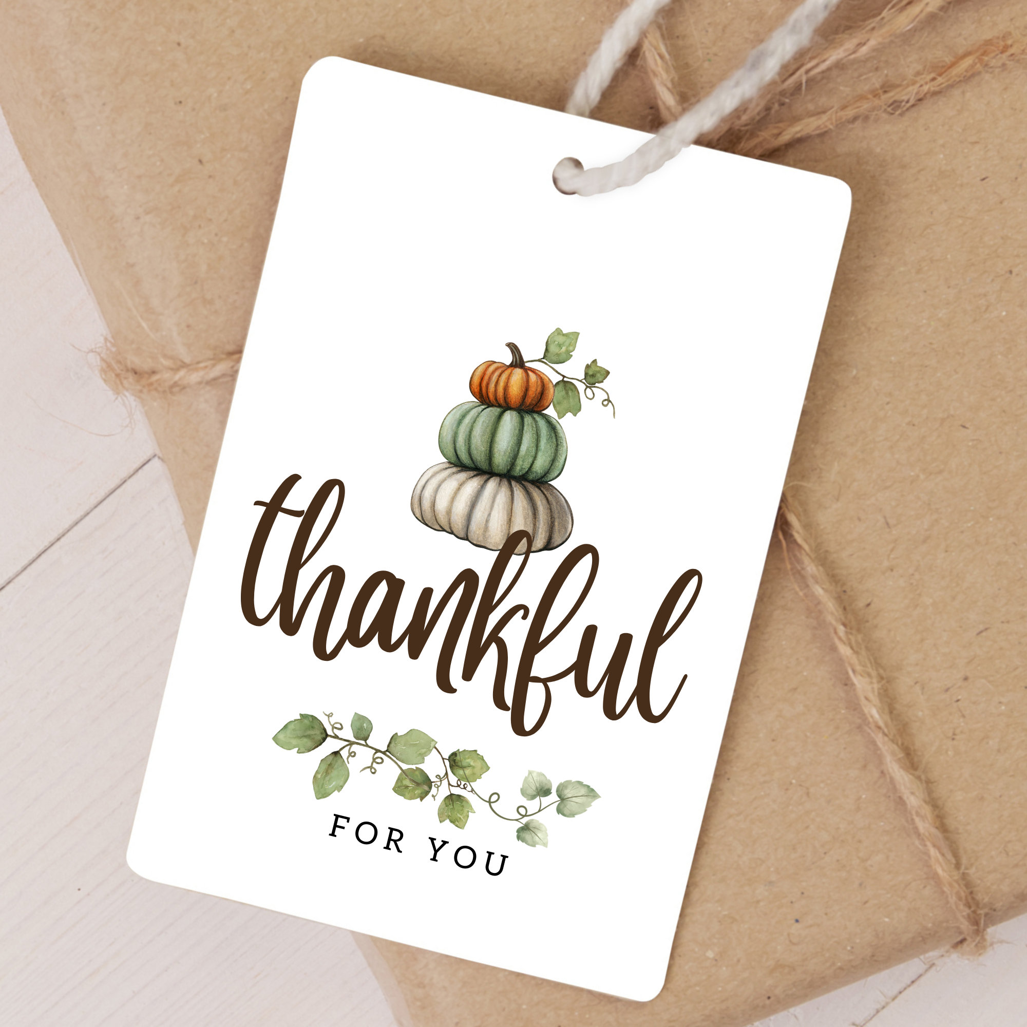 Thankful for You Gift Tag Printable DIY Thanksgiving Goodie Bag Tag ...