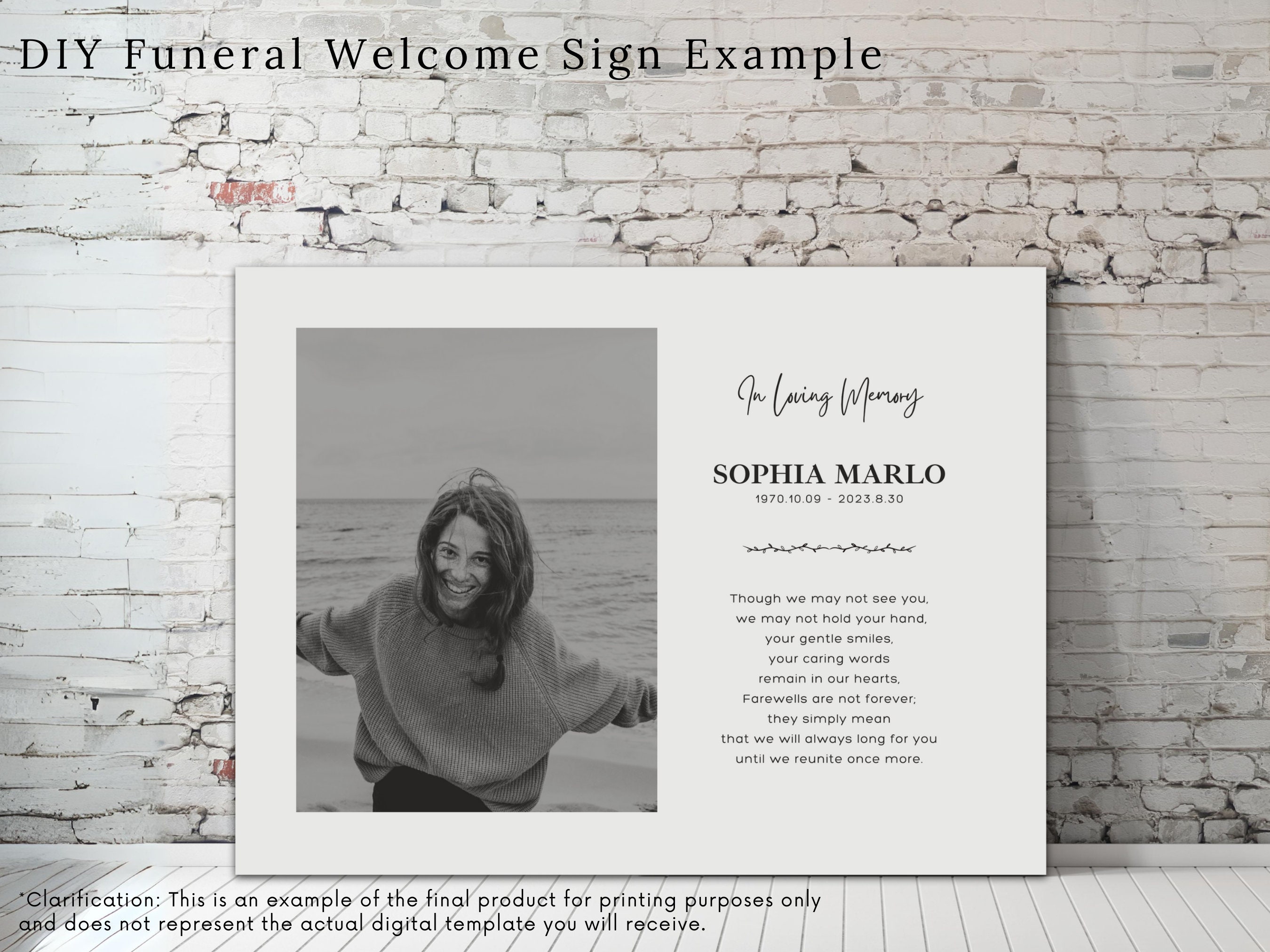 Funeral Welcome Sign Template DIY Funeral Signage Template Editable ...