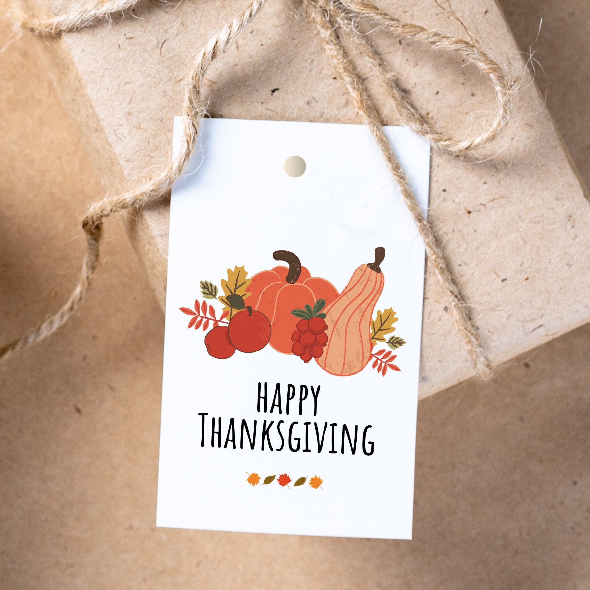Happy Thanksgiving Gift Tag Printable DIY Thanksgiving Goodie - Etsy